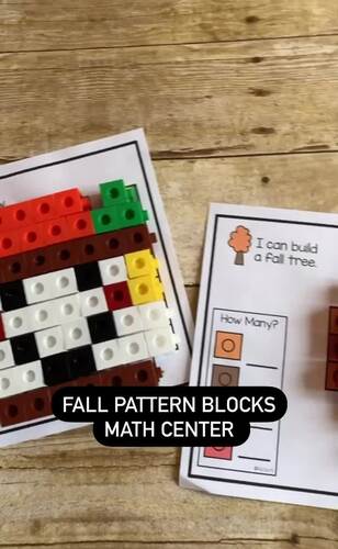 Fall Math Centers & Math Activities | Pattern Blocks & Snap Cubes ...