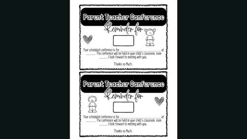 Parent Teacher Conference Forms Bundle - Black & White Theme - PDF ...