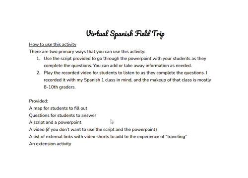 SPAIN Virtual Field Trip – Culture, Cities & Traditions | No Prep Activity