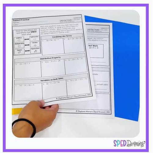 Solving Multi Step Equations Guided Notes Practice Exit Ticket Algebra ...