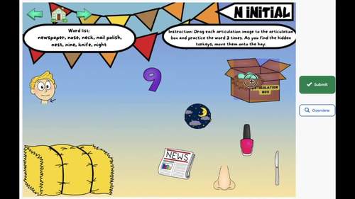 Articulation Hide and Seek GAME - Thanksgiving - Set 1 | TPT