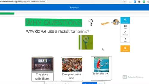 Boom Cards: Why Questions by SpeakingGingerly | TPT