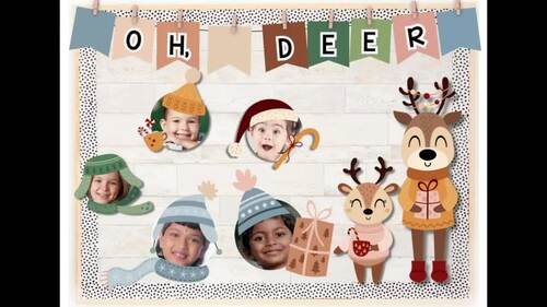 Winter Deer Classroom Decor, Door Decor & Bulletin Board, Photo Craft ...