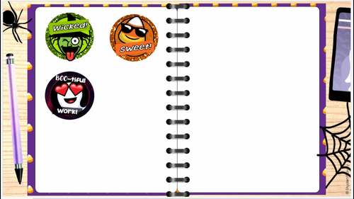 Halloween Digital Stickers for Google Slides and SeeSaw | Upper Elementary