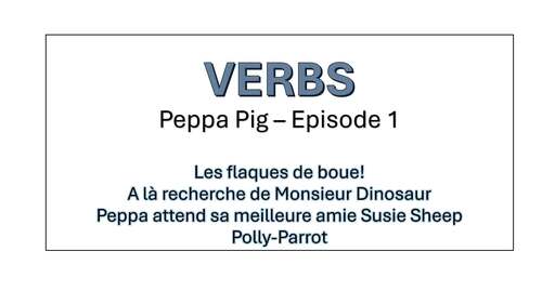 Vocabulary - Peppa Pig Episode 1 by One Dollar Teaching Resources