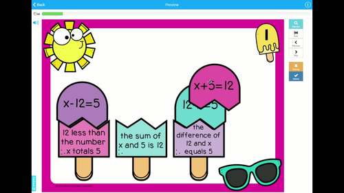 Writing Algebraic Equations Boom Cards Matching Activity by Teach ...
