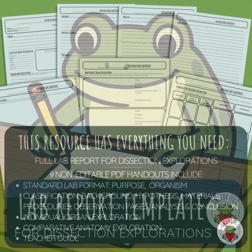 Dissection Lab | Report Template | Organ Exploration | Comparative ...