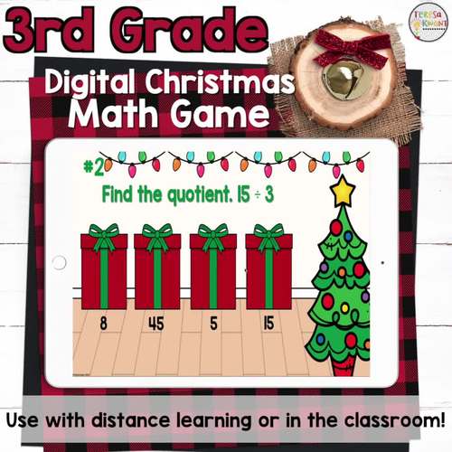 3rd Grade Christmas Digital Game Multiplication & Division | Distance ...