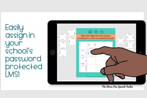 Casa Homes Housing Vocabulary Spanish DIGITAL Vocabulary Puzzles