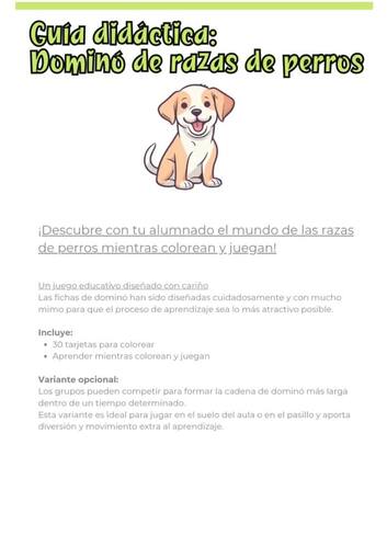 Spanish: Dog Breeds Domino to Color – Razas de perros Juego educativo y ...