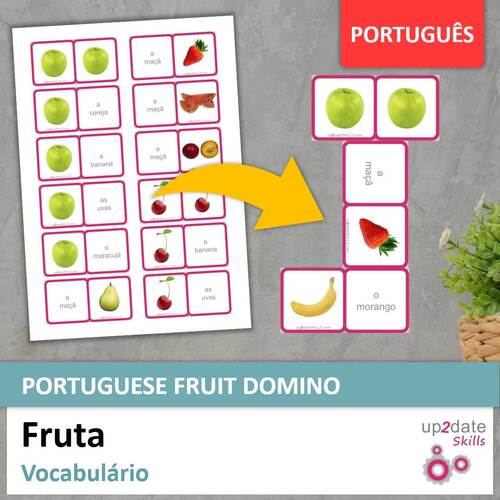 FRUTA [Fruits in Portuguese Fruit Dominoes – 45 domino tiles] by ...
