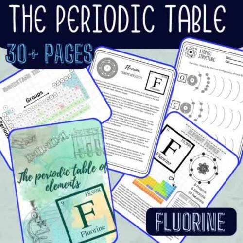 Fluorine - The Periodic Table - Lesson Reading Activity Worksheets Quiz