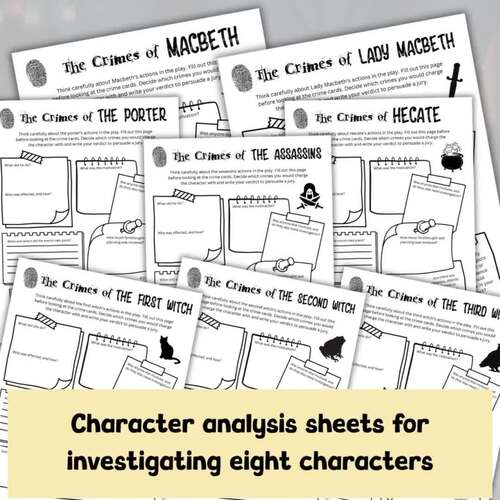Crimes of Macbeth | Criminal Charges Task Cards | Student Jury by ...