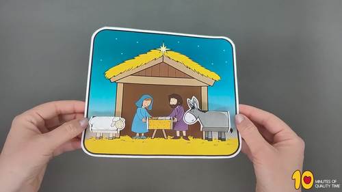 Nativity Scene Paper Craft by 10 Minutes of Quality Time | TPT