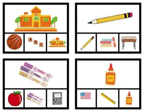 School Objects Identification l Label and Receptive Task Card Set l ...