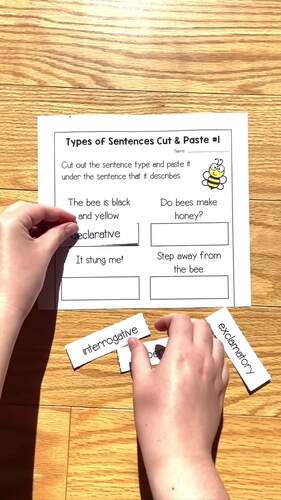 4 Types of Sentences Worksheets, Posters, Cut & Paste Activities, Task ...