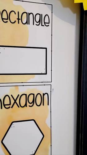 Honey Bee Classroom Decor - 2D & 3D Shapes Posters by Lisa's Classroom