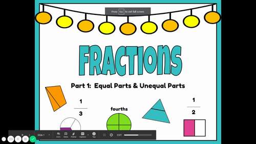 Distance Learning Lesson Video: Fractions- Equal or Unequal Parts