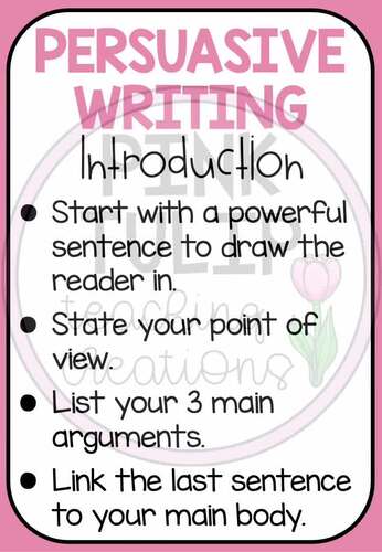 Persuasive Writing Posters - Classroom Decor by Pink Tulip Teaching ...