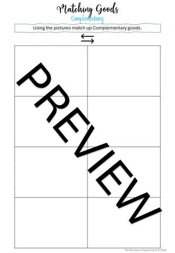 Economic Goods Matching Activity | Substitute goods and Complementary Goods