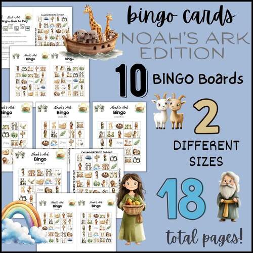 Noah’s Ark Bingo | Bible Story Game for Kids | Sunday School Activity ...