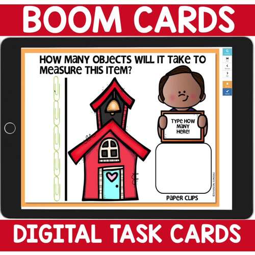 Estimation Measuring Length Boom Cards 1.MD.A.2 1st Grade No Prep Math ...