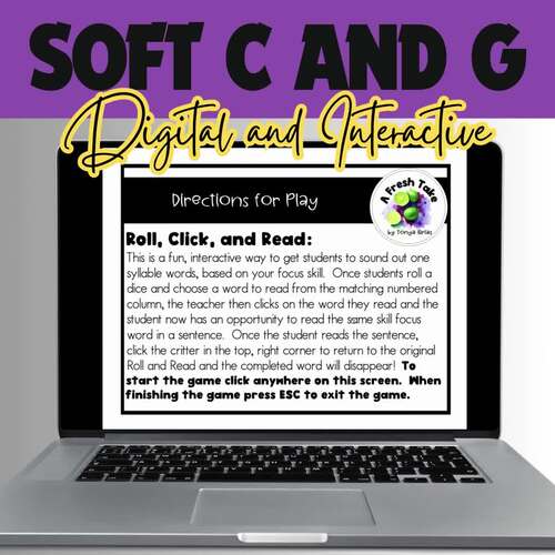 Roll & Read Soft C & G Consonant Words Sentences Digital Phonics No ...