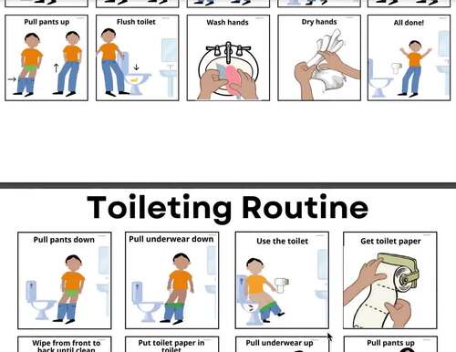 Boy Bathroom Visual | Visual Toileting Routine | Potty Routine | TPT