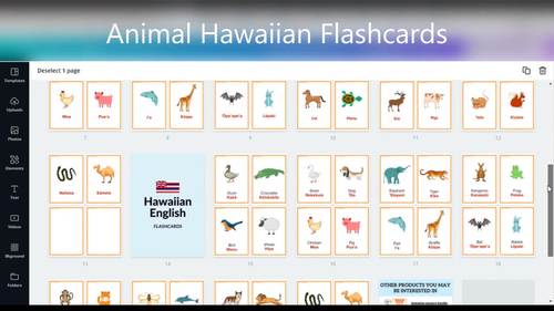Animals Hawaiian flashcards by Language Forum | TPT
