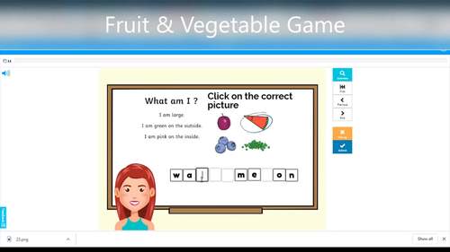 Fruits and Vegetables Guessing Game BOOM CARDS™ for Distance Learning
