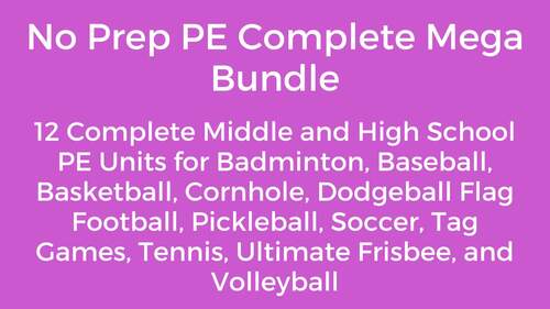 No Prep PE: Complete PE Curriculum Mega Bundle for Middle and High ...