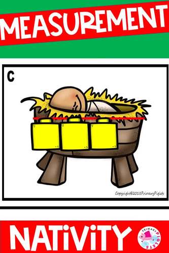 1st Grade NonStandard Measurement Measuring Length CHRISTMAS NATIVITY Math