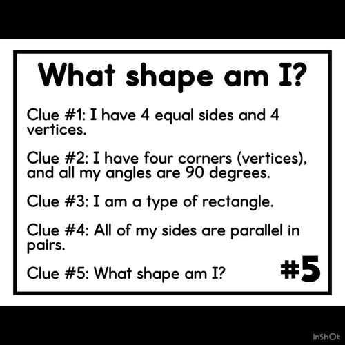 2D Shape Attributes Matching Game Cards | Guess My Shape Activity