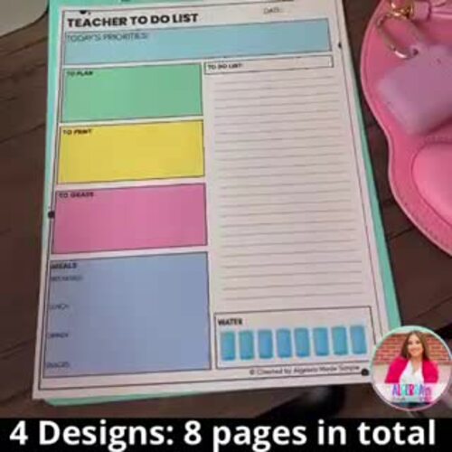 TeacherTo Do List Checklist Print Grade Lesson Plan Organize Color ...