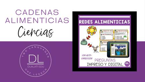 Cadenas y Redes Alimenticias | Food Chains and Web Task Cards Spanish