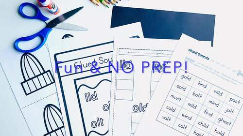 Glued Sounds ild ind old olt ost Phonics Craft by Kiddie Concepts