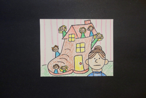 Let's Draw The Old Woman who lived in a Shoe! (Nursery Rhyme) | TPT