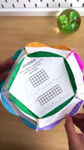 3rd Grade Math Review Craft - Review Measuring Area a Math Dodecahedron ...