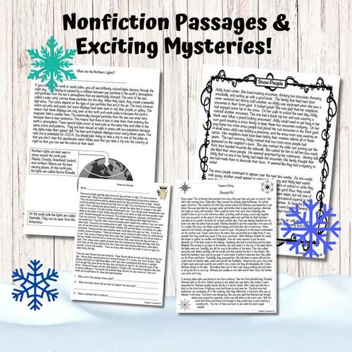 Nonfiction & Fiction Reading Comprehension Passages & Questions: Winter ...