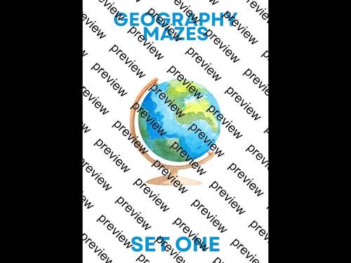 Geography Mazes Set 1 Continents Countries Capitals Maps 2nd 3rd 4th ...