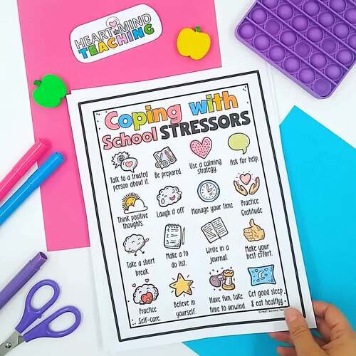 School Stressors - Stress Management Activity by Heart and Mind Teaching