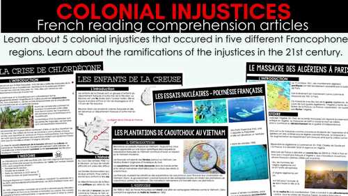 French Polynesia Nuclear Testing French Reading Comprehension by FLE ...