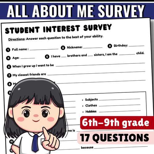 ️ Student Interest Survey Getting to Know Your Students Back to Middle ...