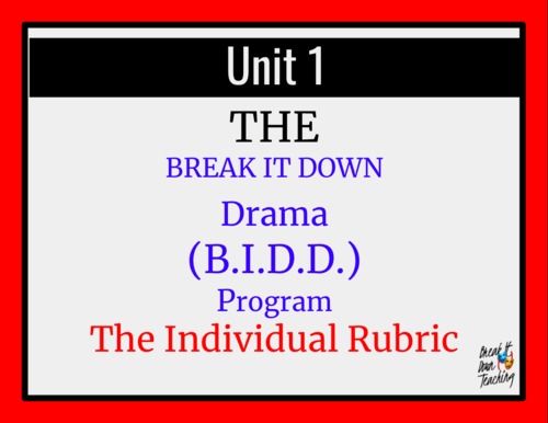 Break it Down Drama Rubrics: How To Use. by Break it Down Teaching