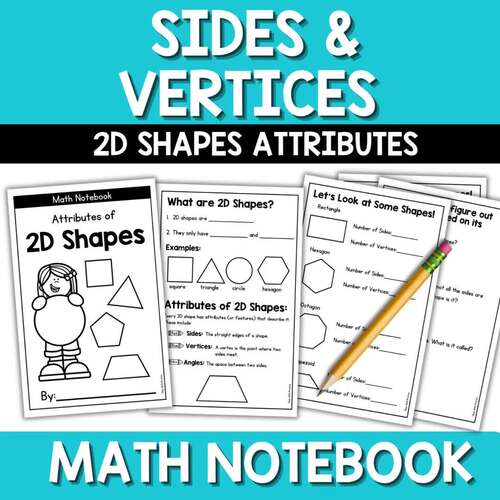 2D Shapes Attributes Math Notebook Sides & Vertices Interactive Notes ...