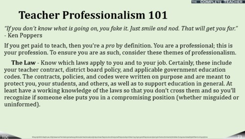 COMPLETE TEACHER Lesson 73 - Teacher Professionalism 101 | TPT