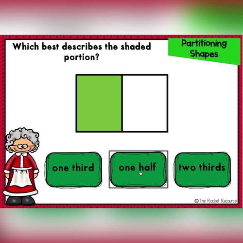 Christmas Partition Circles and Rectangles BOOM™ Cards 2.G.3 | TPT