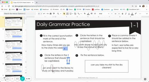 Daily Grammar Practice For 5th Grade | Grammar Worksheets | Spiral Review