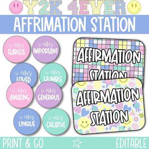 Retro Affirmation Station for Classrooms Editable / Retro Groovy ...