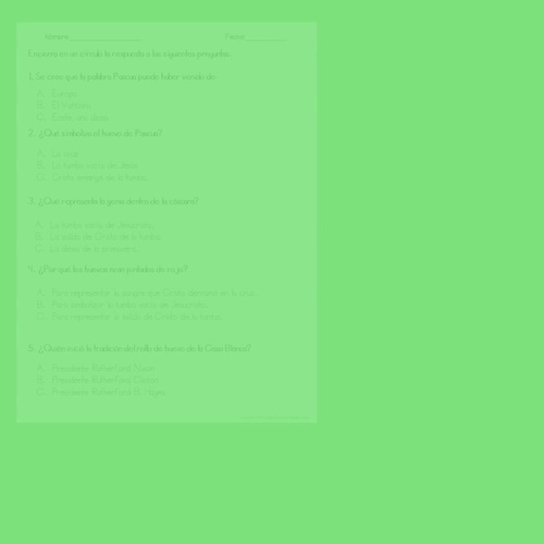 Primavera- Huevos de Pascua Comprensión a la lectura | TPT